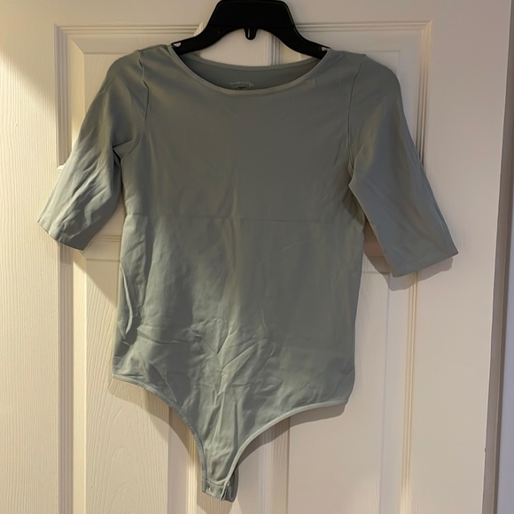 Free People | Tops | Free People Stretchy Gray Thong Bodysuit In Size ...